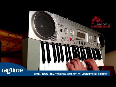 medeli mc 49a teclado 49 teclas, 132 vozes, usb/midi in out, fone e mic ...