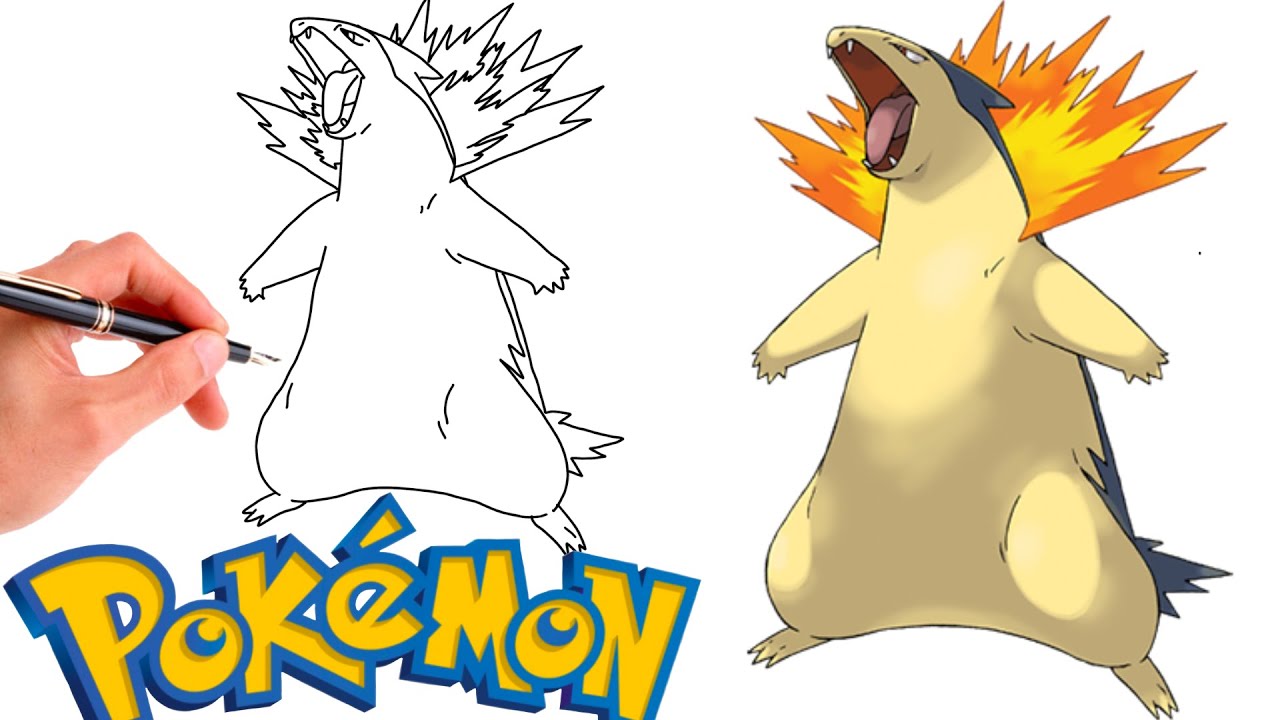 How To Draw TYPHLOSION POKEMON #157 | Generation 2