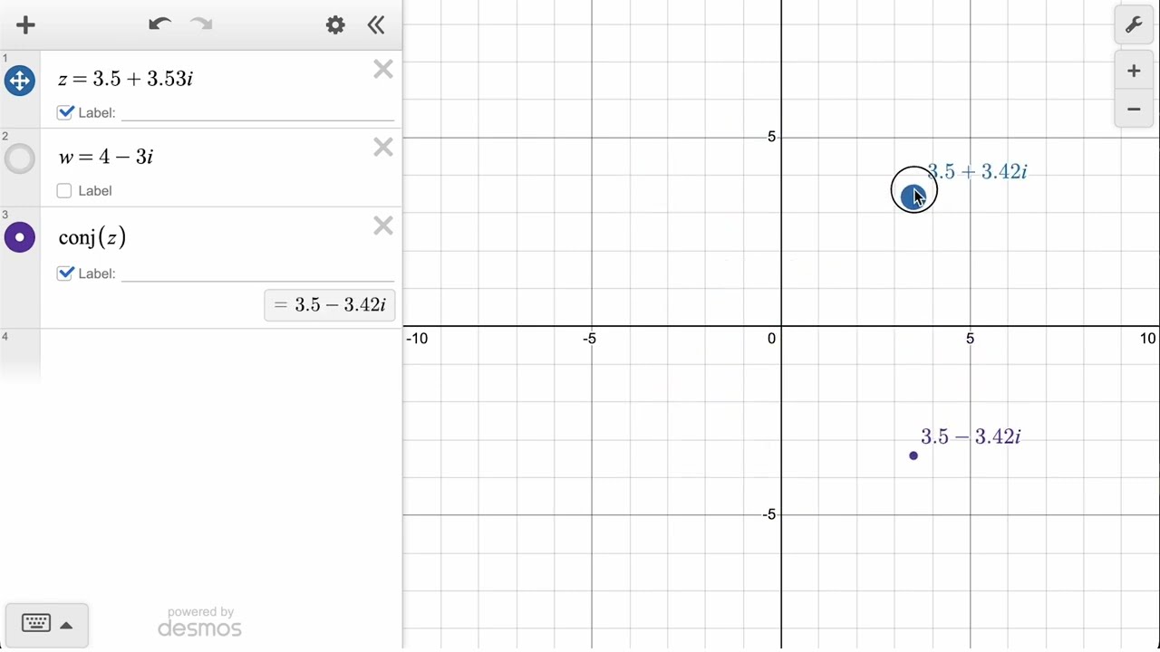 Learn Desmos: Complex Numbers