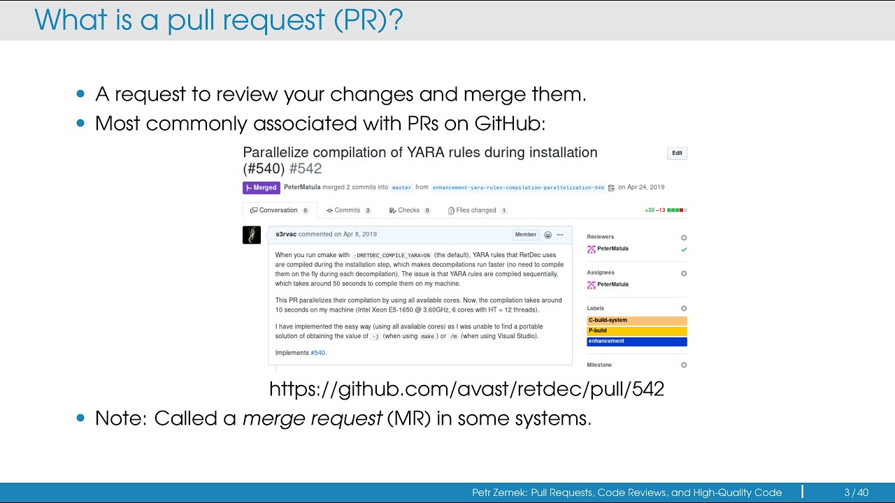 Pull Requests, Code Reviews, and High-Quality Code | Petr Zemek
