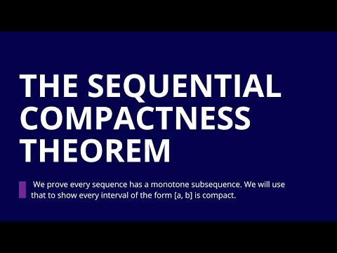 Advanced Calculus I, Part 12, Every Sequence has a Convergent Subsequence, The Sequential Compactnes