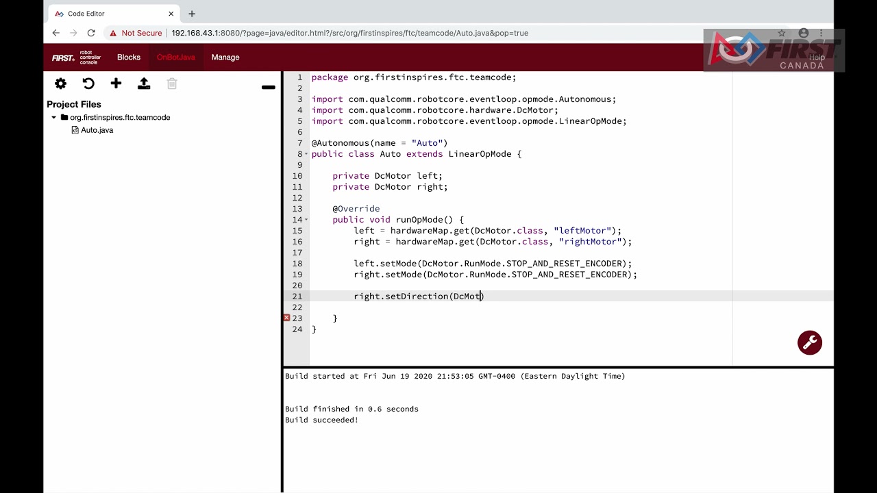 Autonomous Programming Using Encoders in JAVA Programming