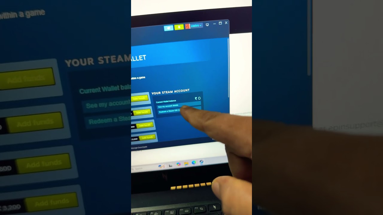 Steam wallet  with upi