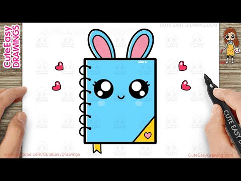 How to Draw a Cute Bunny Notebook for Kids Step by Step