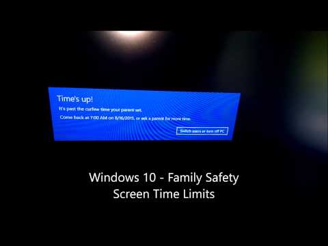 Windows 10 - Family Safety - screen time limits