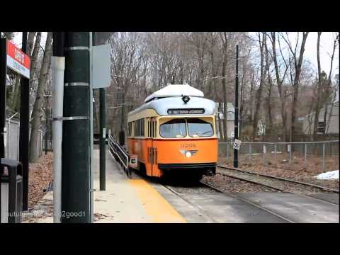 MBTA Trolley: Double PCC Cars at Capen Street Station