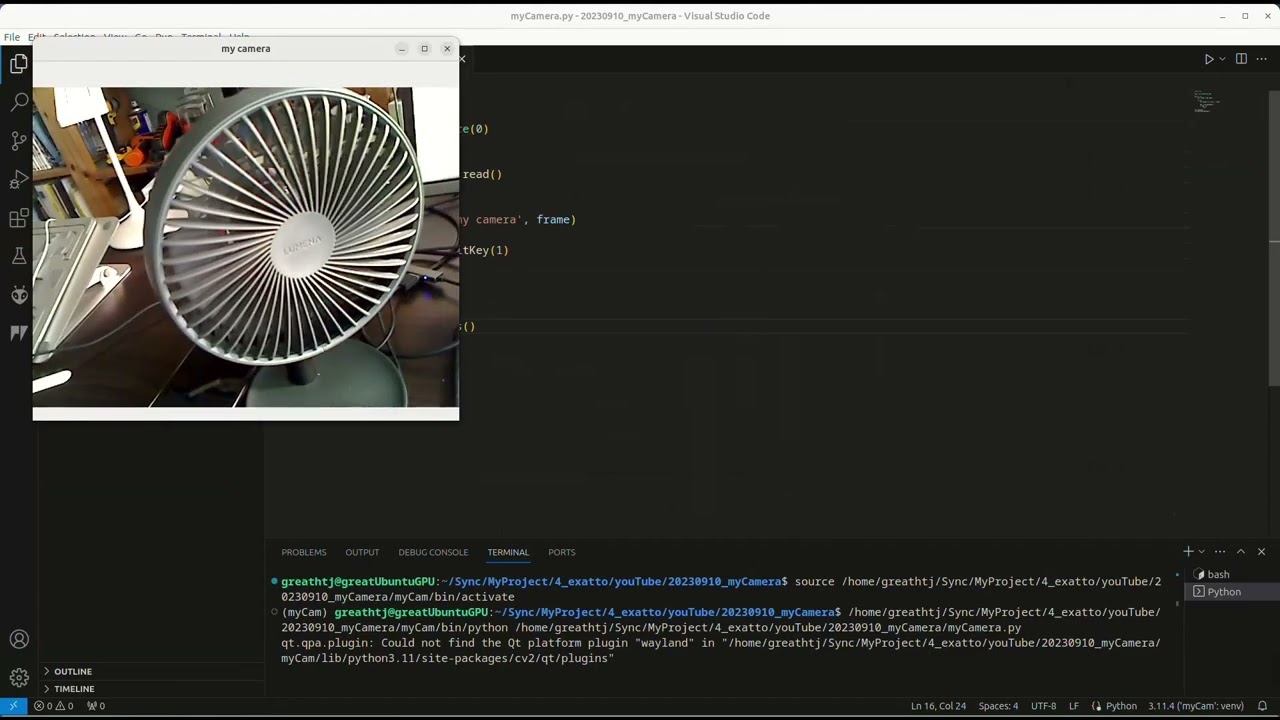 Make your own camera app using python and opencv