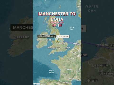 MANCHESTER 🇬🇧 TO DOHA 🇶🇦 FLIGHT ROUTE || QATAR AIRLINES || Flight ✈️ | #flighttracking #ytshorts