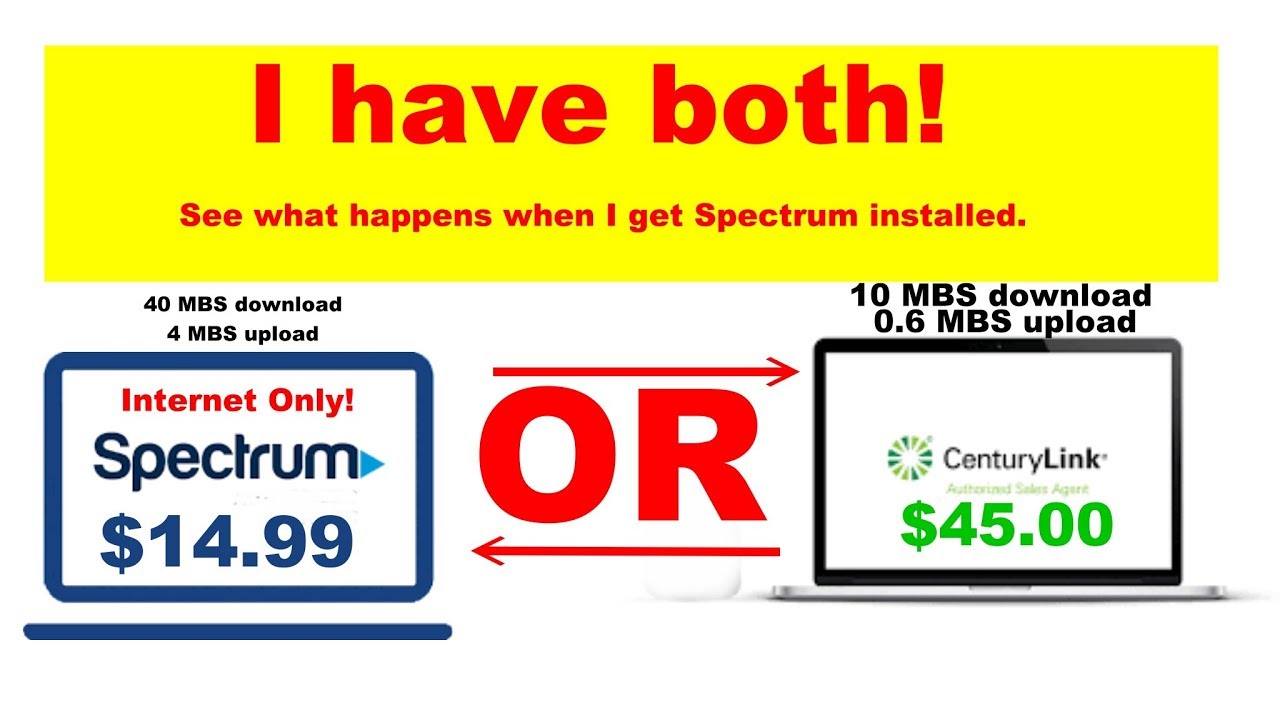 $80.00 Vs $15.00 / Spectrum Vs Century Link Test Speed and price