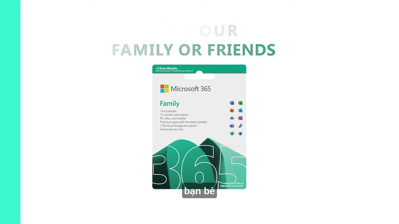 Phần mềm MICROSOFT M365 Family English Subscr 1YR APAC EM Medialess ...