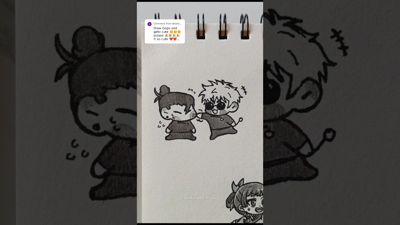 gogo and geto chibi drawing #jujutsukaisen #anime #drawing #gojo #geto #art #chibi #fyp #art #shorts