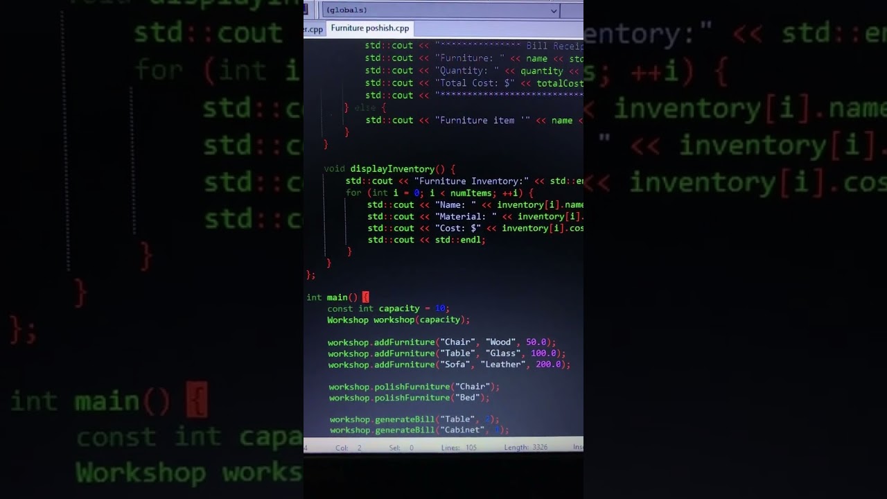 furniture c++#codingninja #codelife #coders #coderstokyo #codinglife #codemasters #code #coding #cpp