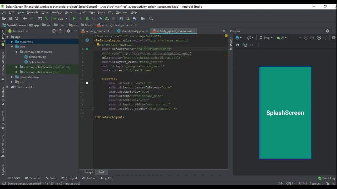 how to make Splash screen in your android app (Android Studio + Java)