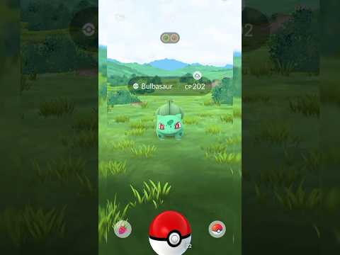 Catching a Bulbasaur pokemon in the nature with 202cp #pokemongo #pokemon
