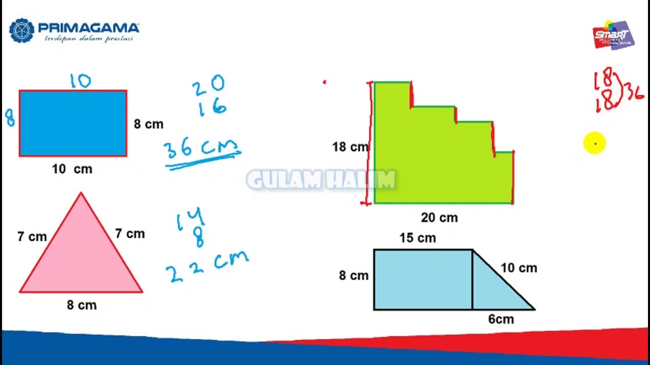 Konsep mudah mencari keliling bangun datar part 1