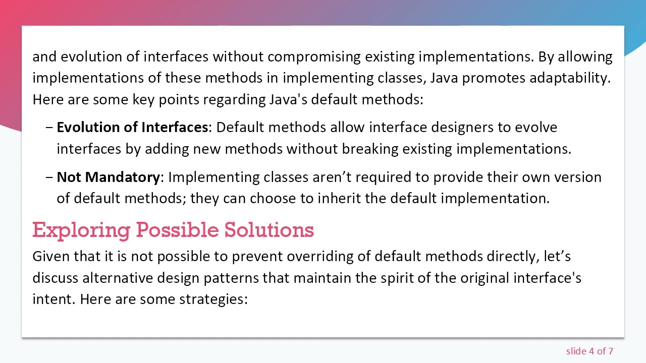 How to Prevent Default Method Overriding in Java Interfaces