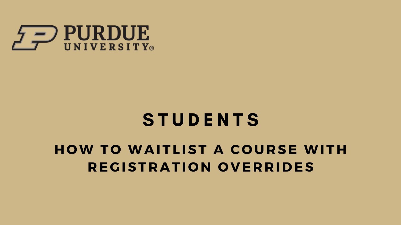 Waitlist with Registration overrides