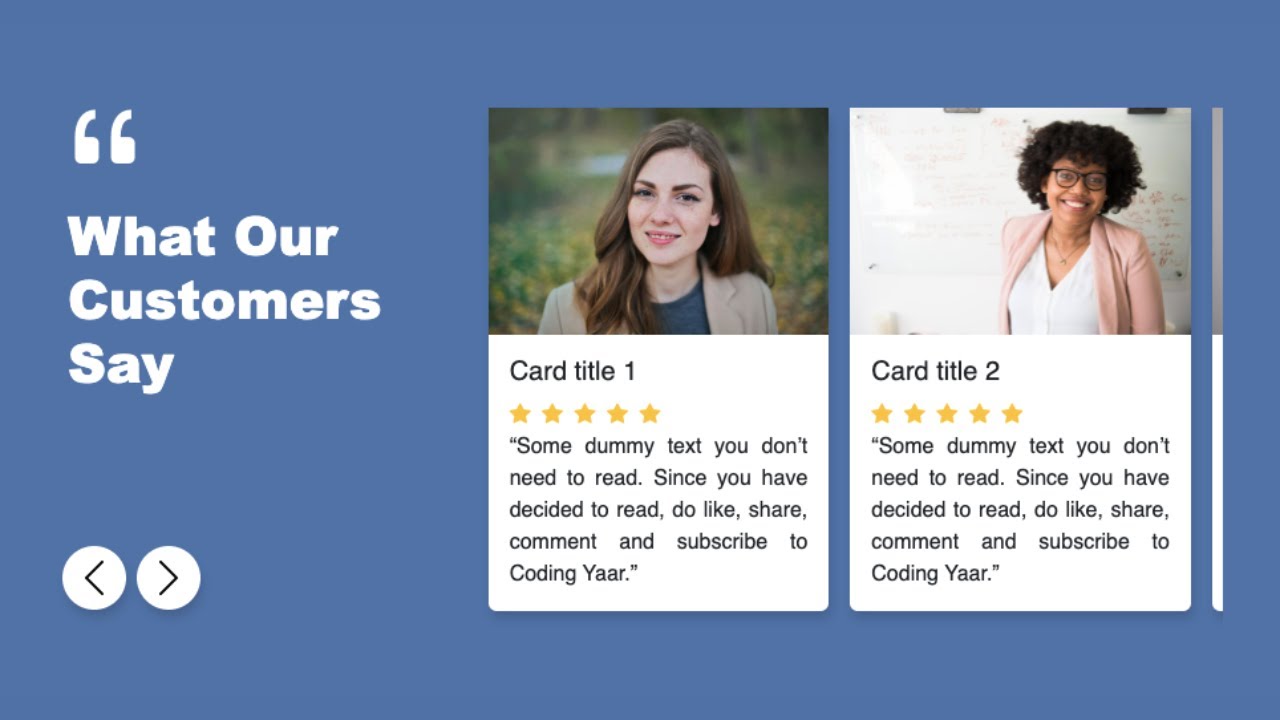 Bootstrap 5 Testimonial Slider | Testimonial Carousel