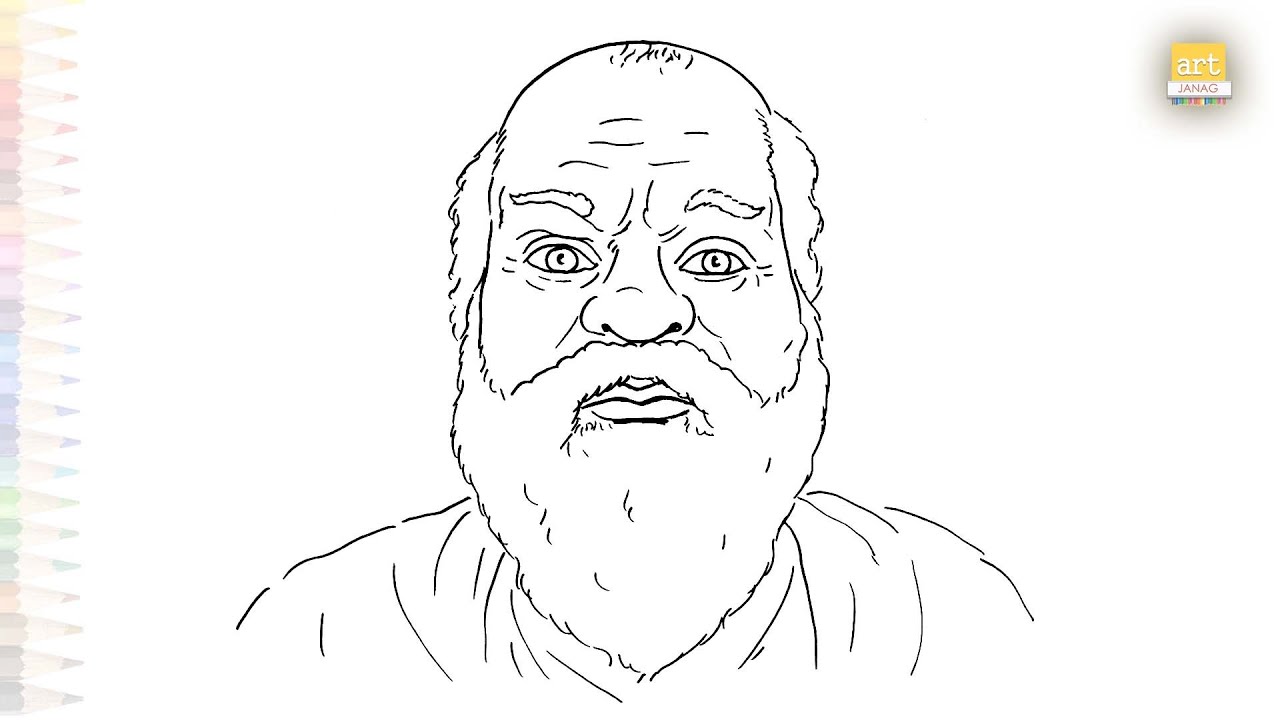 Socrates drawings easy | Art tutorial | How to draw Socrates sketch step by step | #artjanag