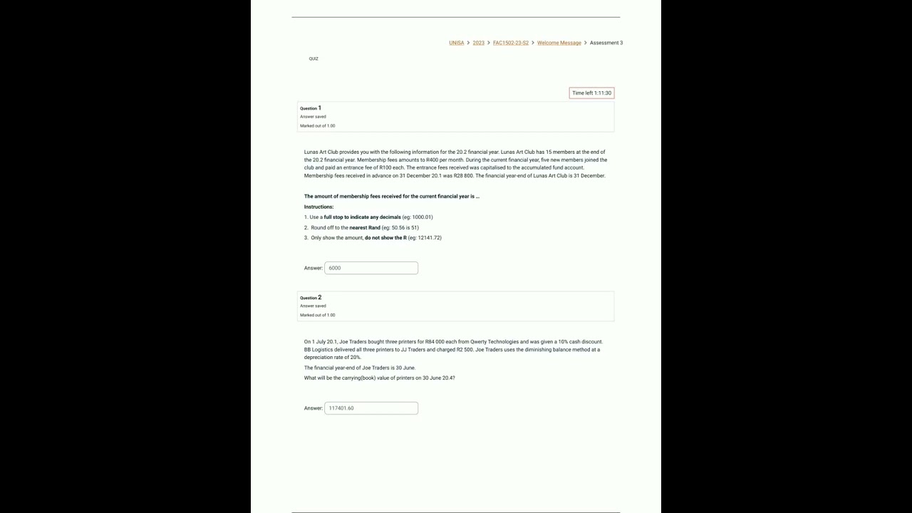 FAC1502 ASSIGNMENT 3