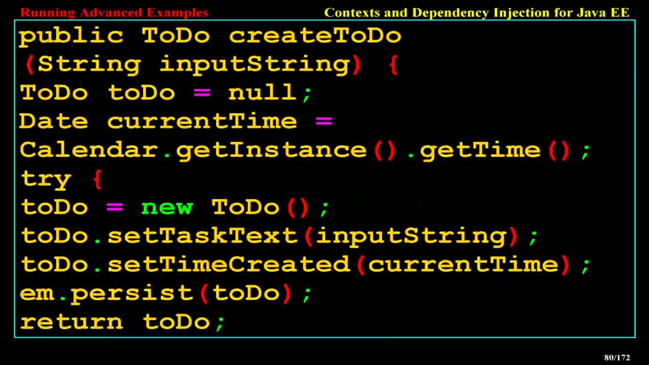 Running the Advanced Contexts and Dependency Injection Examples