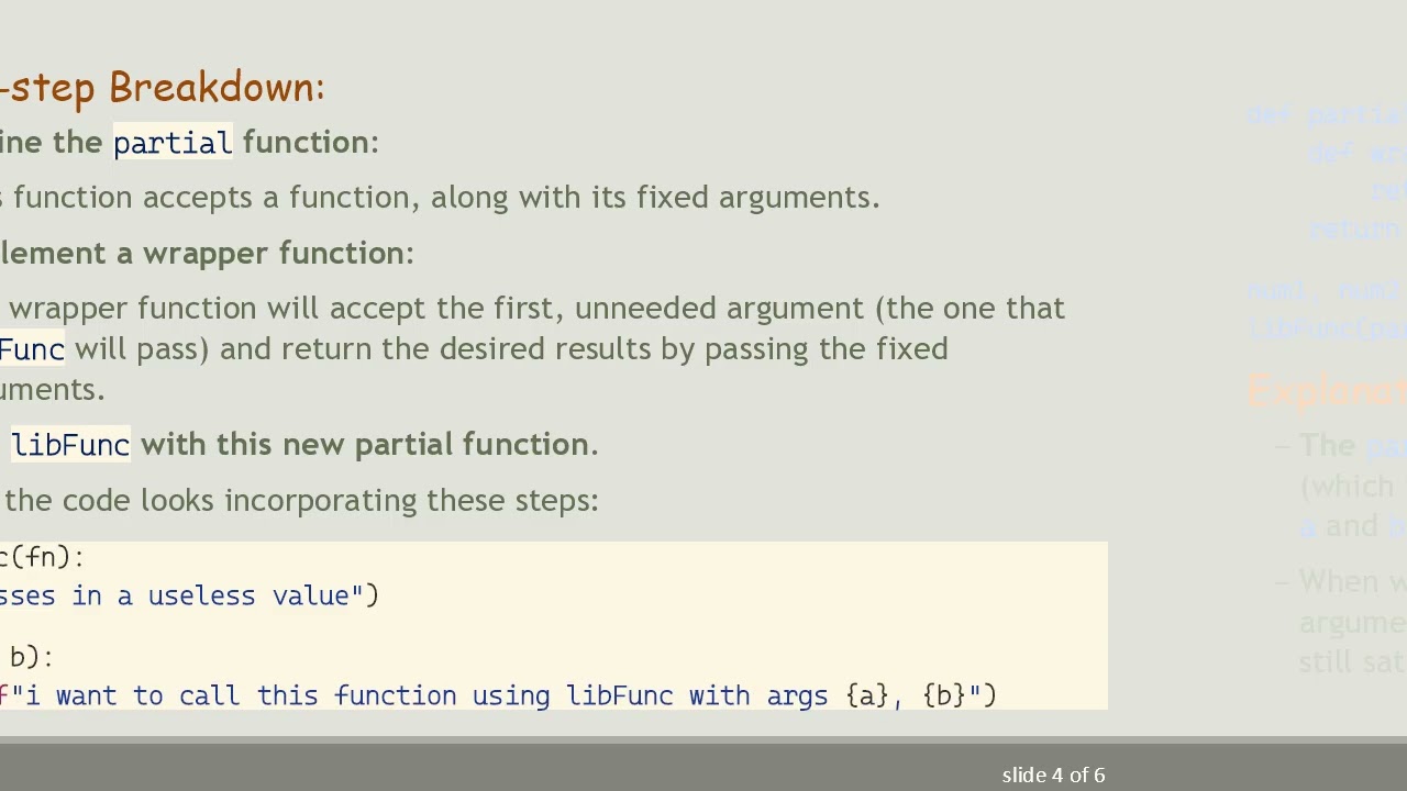 Creating a Partial Function in Python Without Lambda or Libraries