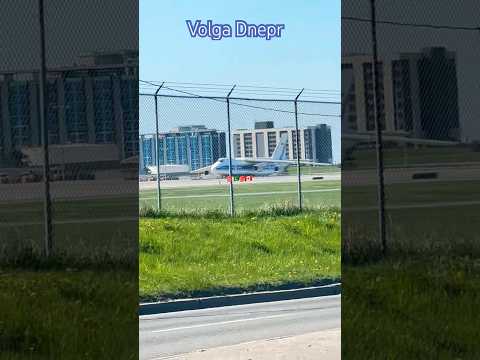 Volga Dnepr  huge cargo plane at YYZ Toronto Pearson Airport Canada