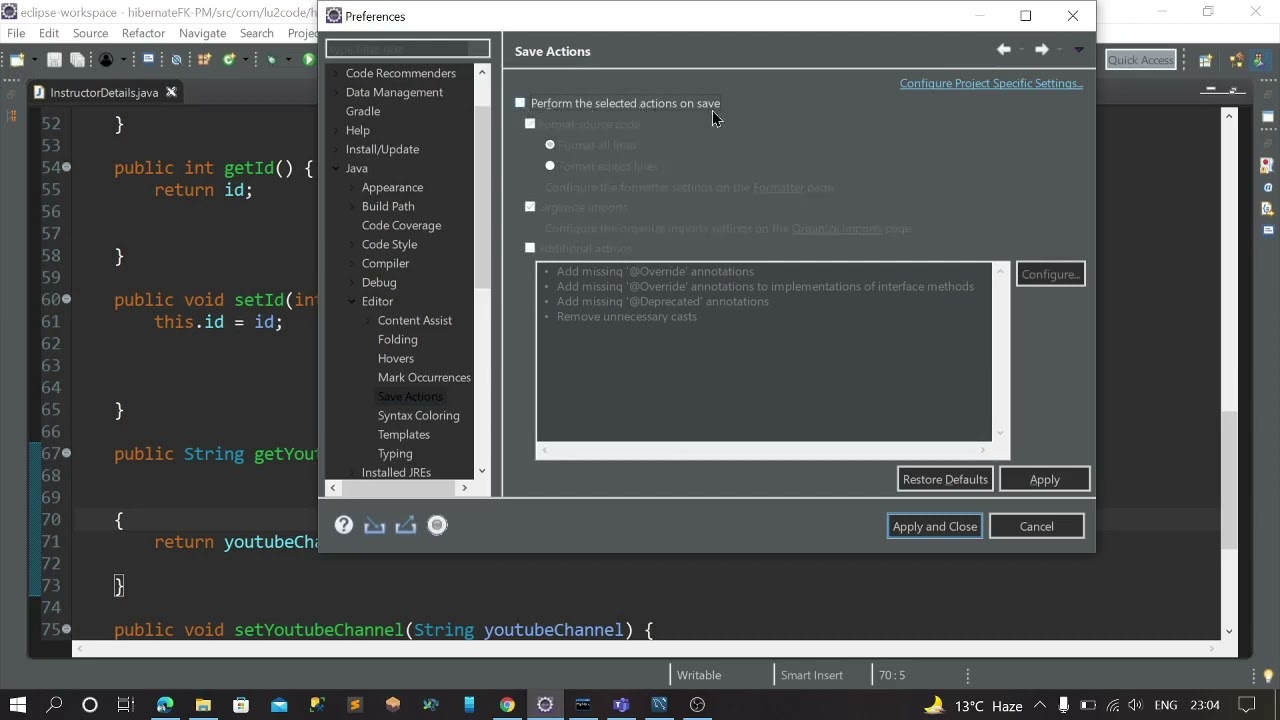 On Save Code format in Eclipse | Mr.JAVA