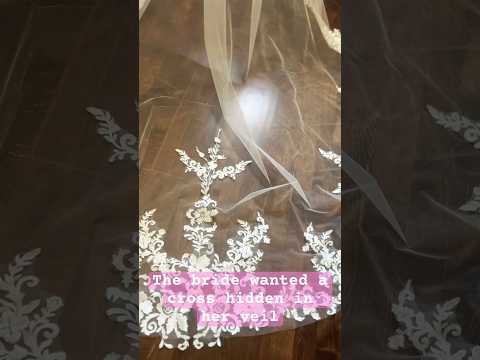 A personalized cross wedding veil full of meaning for the bride