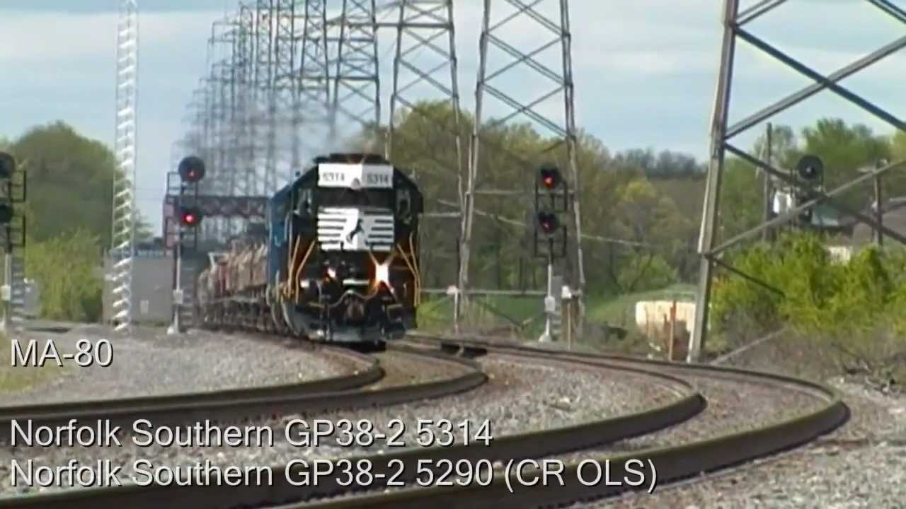 Norfolk Southern GP38-2 5314 and 5290 (Operation Life-Saver(1 of 2)) Leads MA-80 Bound Brook, NJ