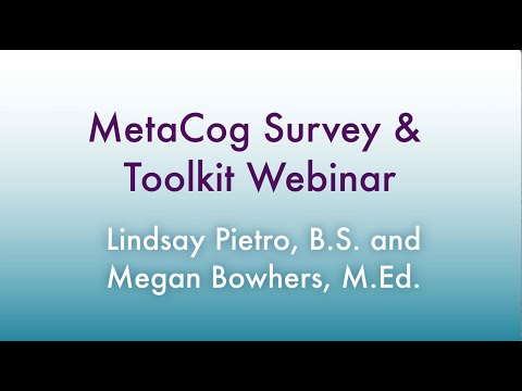 MetaCog Survey & Toolkit Webinar