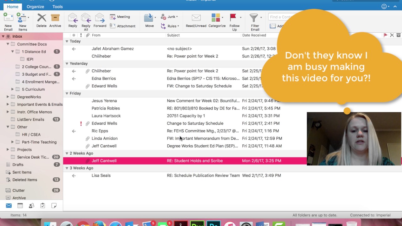 Brief Tour of Outlook 2016 on a Mac