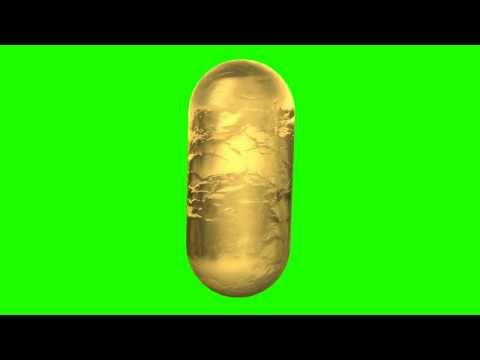 medical pill gold copsule in green screen free stock footage