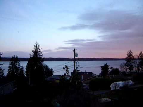 Destination Camano Island, WA. Birds singing, Rooster, Also weird Flash in Sky. ;)