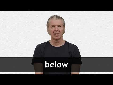 BELOW definition and meaning | Collins English Dictionary