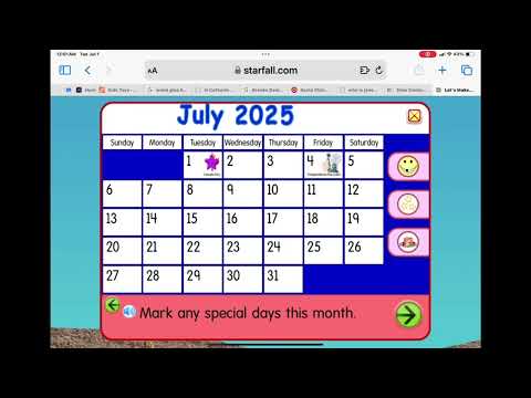 Starfall Calendar 2025 has 43 holidays starts today