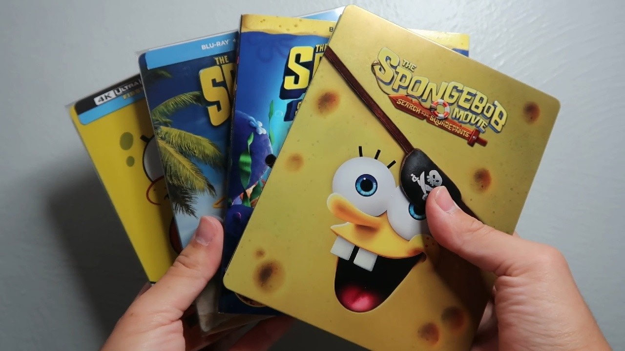 The SpongeBob Movie: Search for SquarePants Wal-Mart Exclusive Blu-ray Steelbook Unboxing (One Shot)