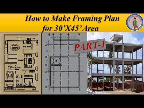 How to make Framing Plan | How to locate column Position | Column grid lines | Beam & Slab layout