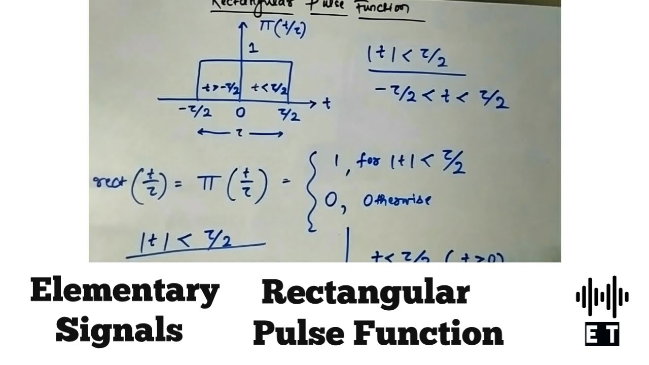 Elementary Signals | Rectangular Pulse Function | Basic Concepts
