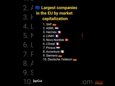 largest companies in the EU by market capitalization #gkquiz #news #top #shorts #world #gk #facts