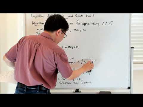 Algorithm for Jacobi and Gauss-Seidel iterations