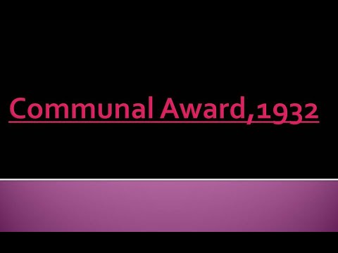 The Communal Award,1932