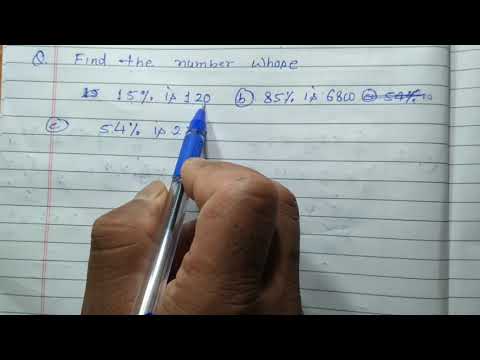 What is 15 % of 120 find the number whose