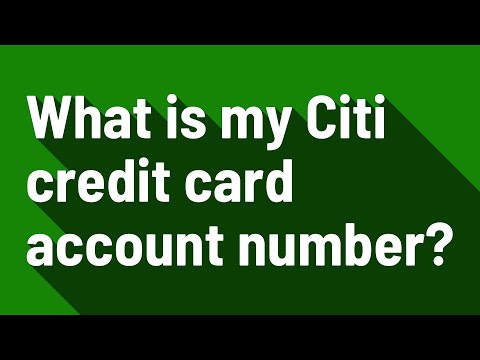 What is my Citi credit card account number?