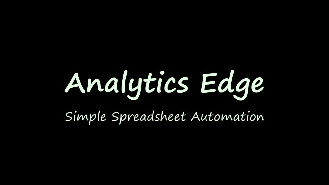 Analytics Edge Add-in for Excel