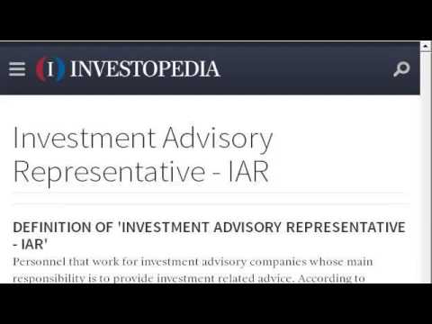 Definition Of An Investment Adviser Representative