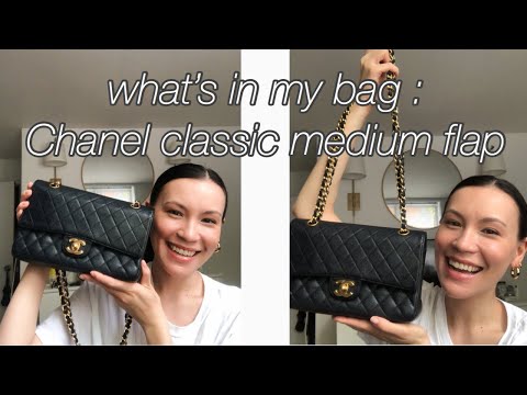 WHAT'S IN MY CHANEL BAG 2020 | chanel vintage classic medium flap bag review