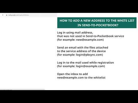 How to add a new address to the White List in Send-to-PocketBook?