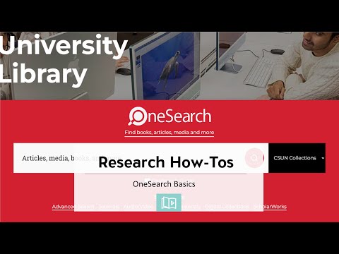 OneSearch Basics