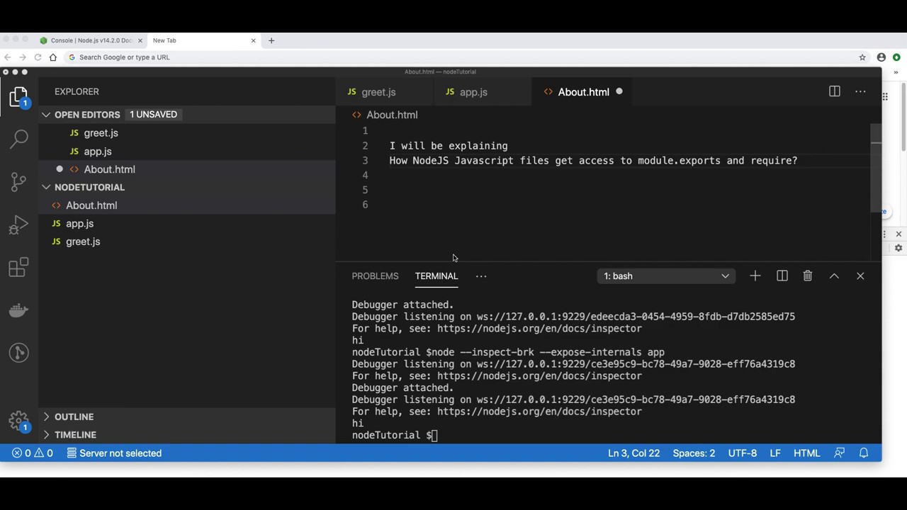 NodeJS, How module.exports & require become available in Javascript files. +Node internals debugging